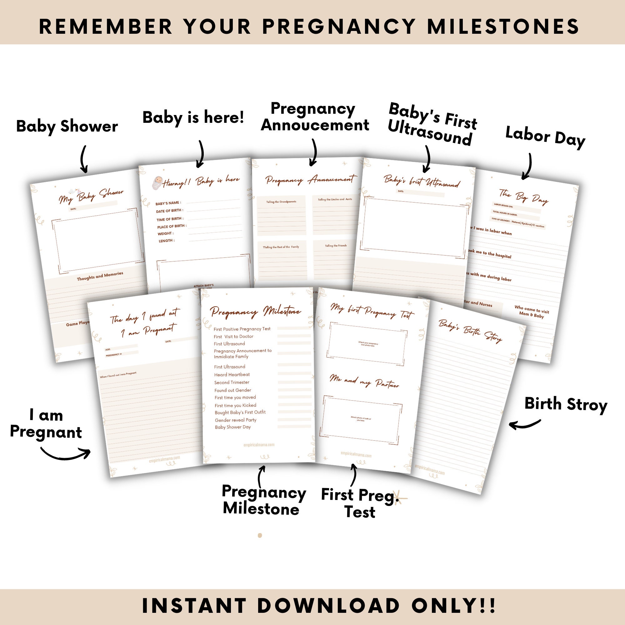 Pregnancy Planner Printable, Printable Pregnancy Journal, Pregnancy ...