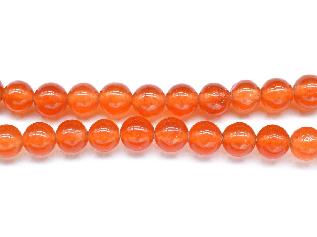 Orange Jade Smooth Beads,orange Jade Jewelry Making Carft,gemstone ...