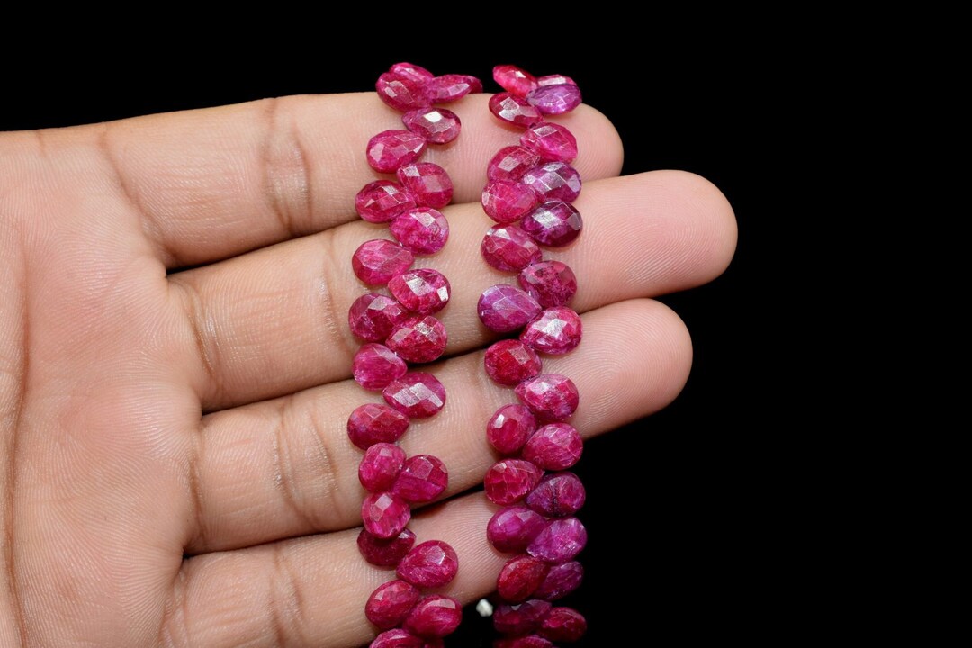 Ruby Drops,jewelry Making Beads,supplies Ruby 6x8 Briolettes,natural ...
