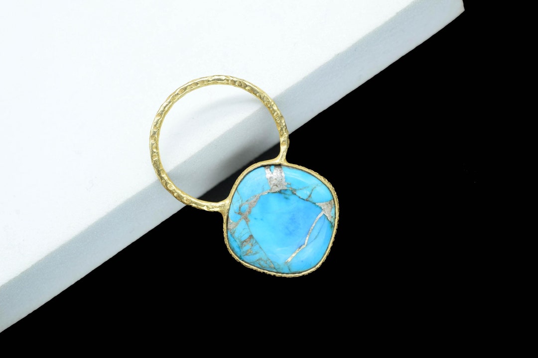 Turquoise Pendant Charms/gold Plated Jewelry/gemstone Pendant/women ...