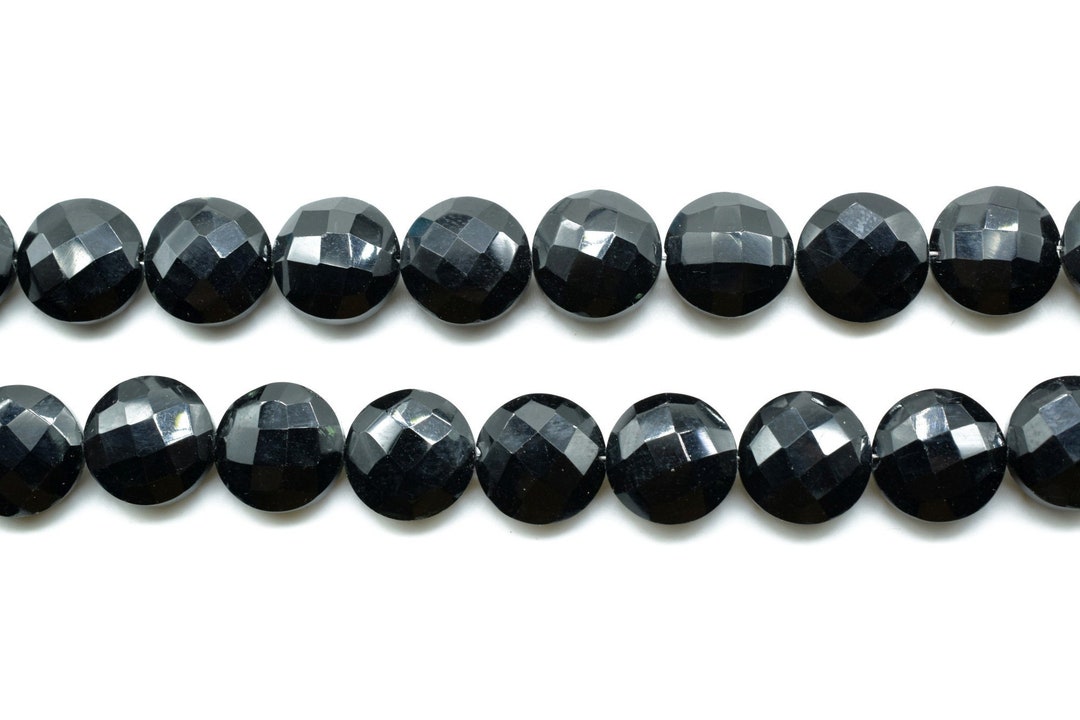 Super Quality Black Onyx Faceted Coins Beads,black Onyx Faceted 10mm ...