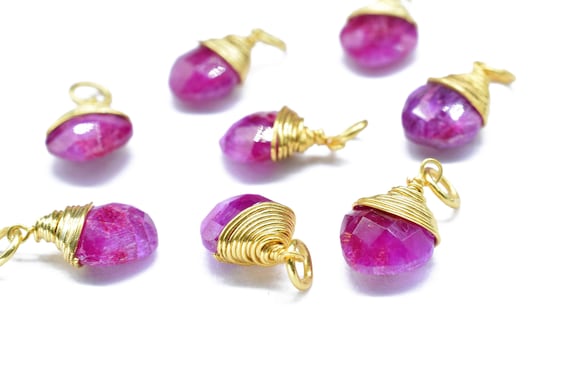 Ruby Wire Wrapped Pendant Natural Ruby Wire Wrapped - Etsy