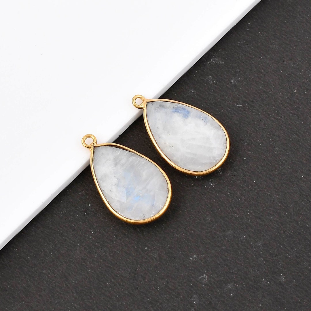 Moonstone Teardrop Gold Plated Bezel,gold Vermeil Bezel,jewelry Making ...