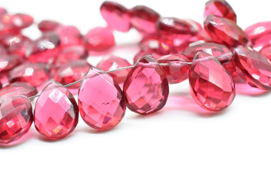 Pink Tourmaline Faceted Pear-shape Briolettes – 9×13 Mm | Loose Stone ...