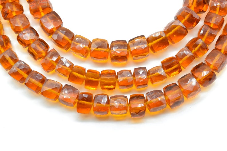 Golden Citrine 8MM Cube Faceted Beads,citrine Briolettes Beads Golden ...