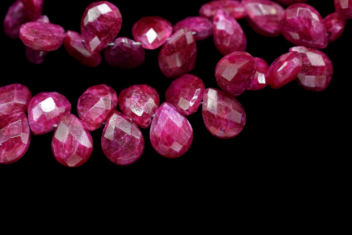 Ruby Drops,jewelry Making Beads,supplies Ruby 6x8 Briolettes,natural ...