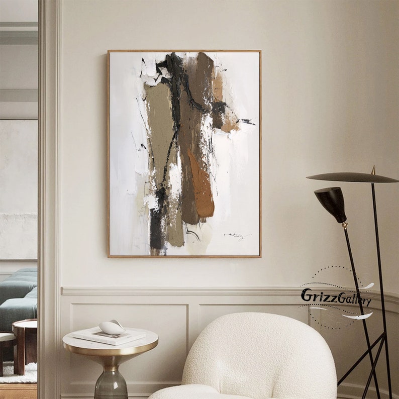 Brown Texture Abstract Painting Large Abstract Minimalist Painting ...