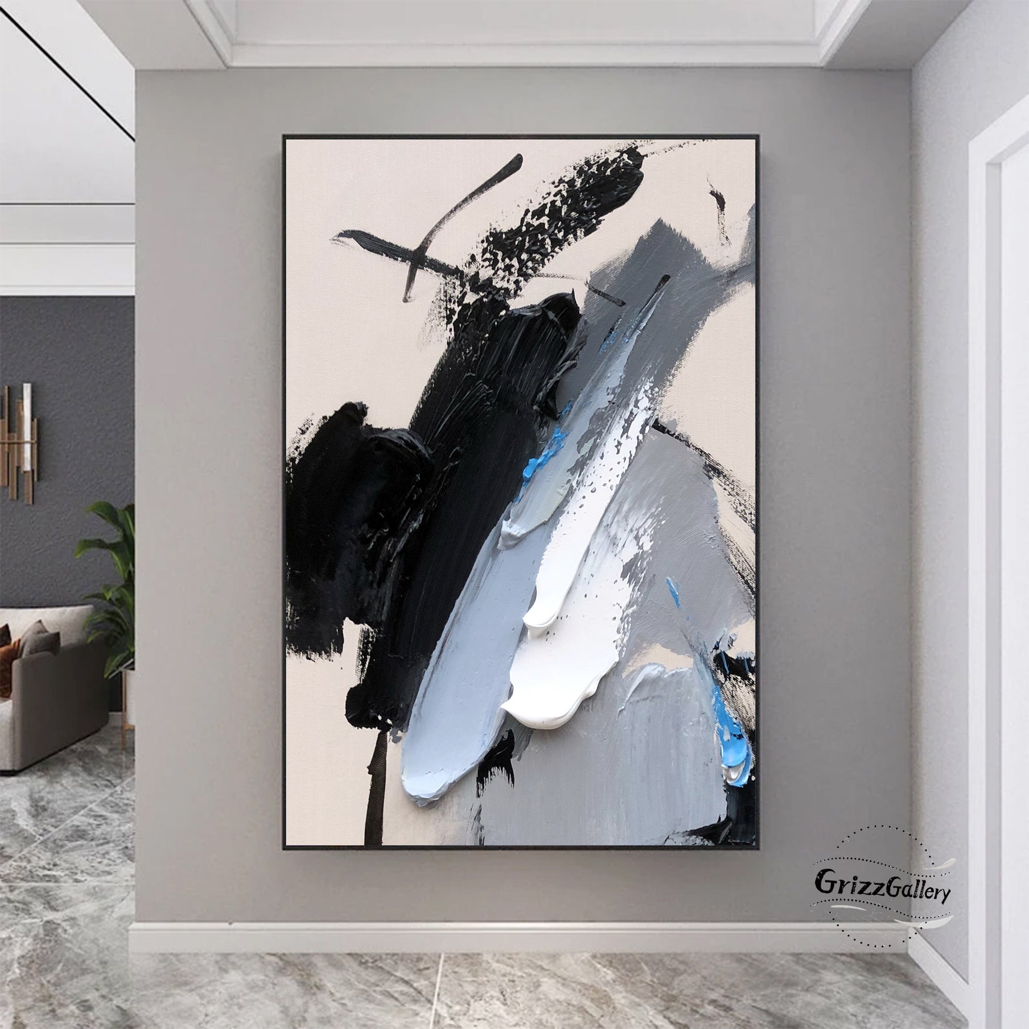 Minimalist 3D Textured Abstract Painting Large Abstract - Etsy