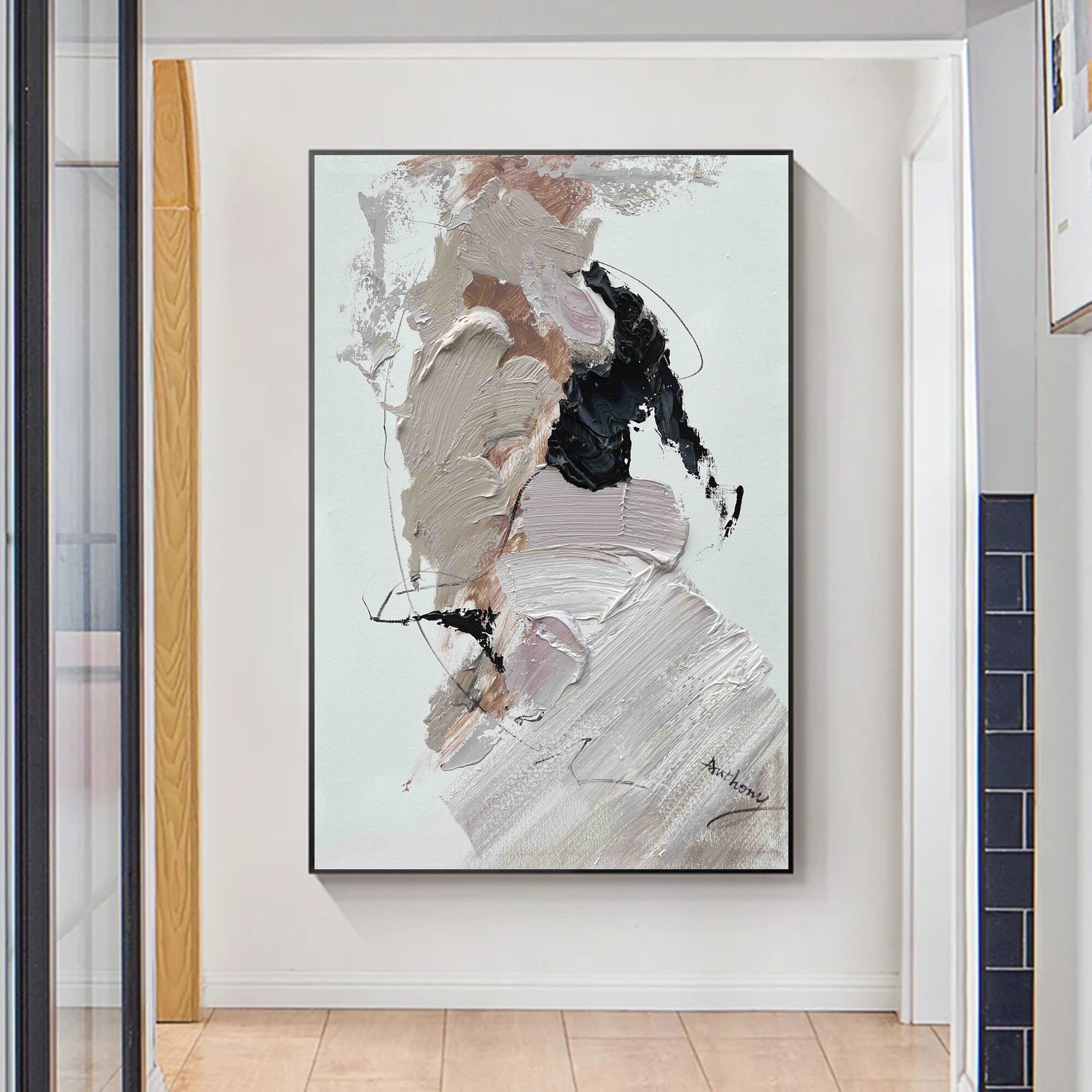 Large Abstract Painting 3D Beige Texture Painting Minimalist - Etsy