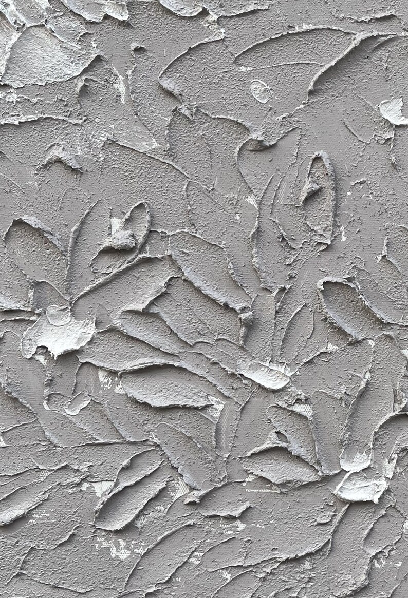 3D Gray Textured Abstract Painting Gray Textured Wall Art Large Gray ...