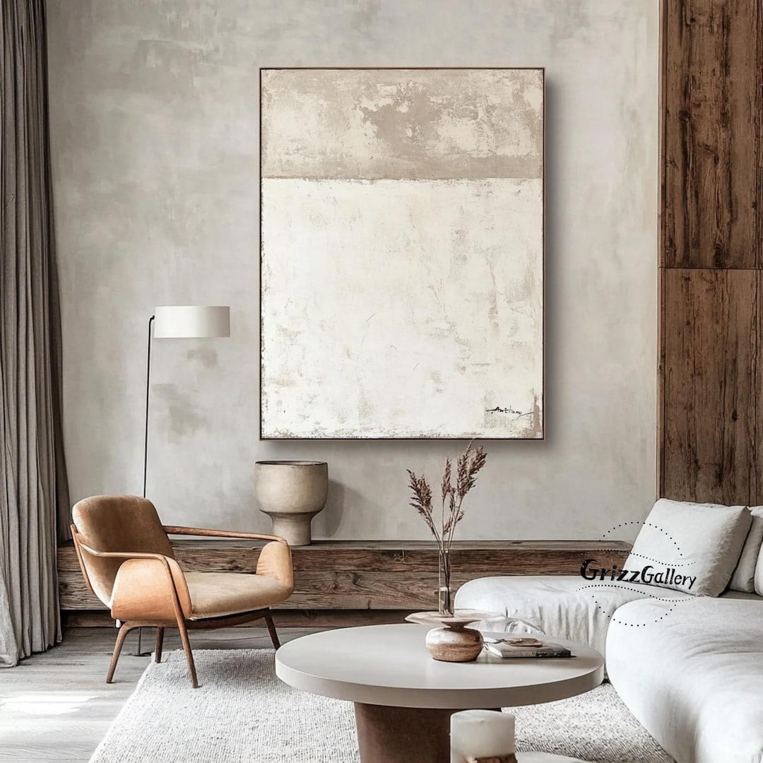 Beige Textured Wall Art Pure Beige Minimalist Painting Neutral Textured ...