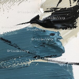 Minimalist Texture Painting Large Original Abstract Painting Blue ...