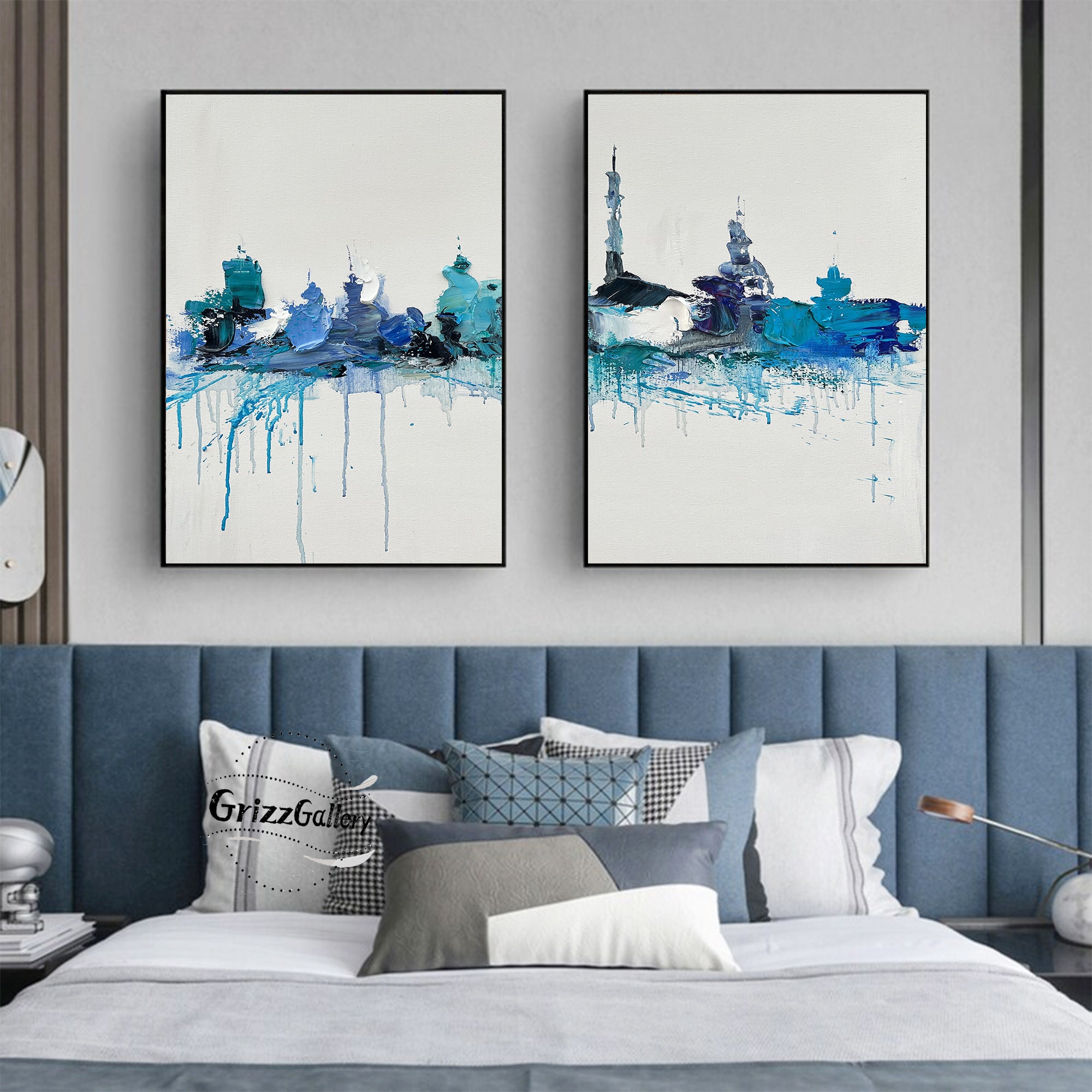 3D Texture Abstract Painting Set of 2 Minimalist Texture Abstract ...