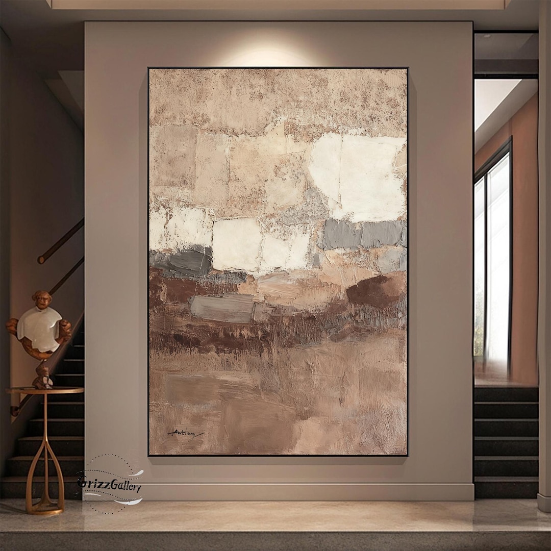 Original Dark Brown Abstract Art Large Brown Textured Abstract Painting ...