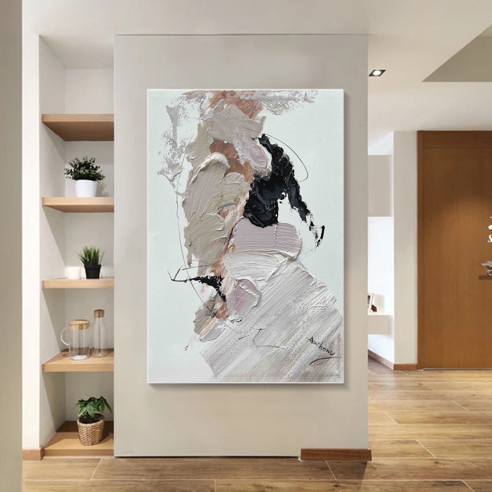 Large Abstract Painting 3D Beige Texture Painting Minimalist - Etsy