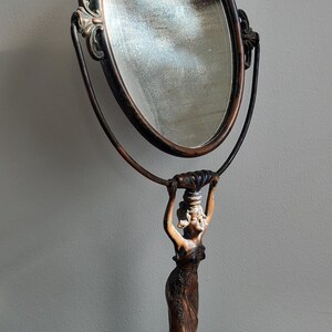 Art Nouveau Copper Vanity Mirror Lady Holding Mirror - Etsy