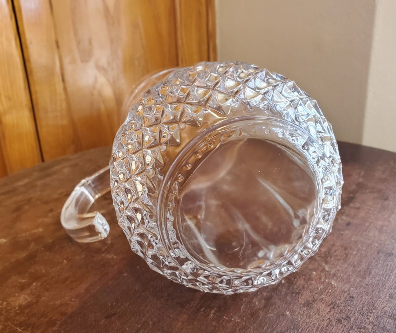 Vintage Crystal Water Pitcher Diamond Point Pattern - Etsy