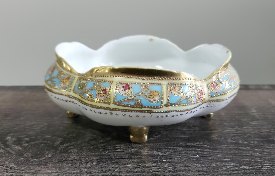 Noritake Nippon RC Hand Painted Footed Trinket Dish, Bowl - Etsy