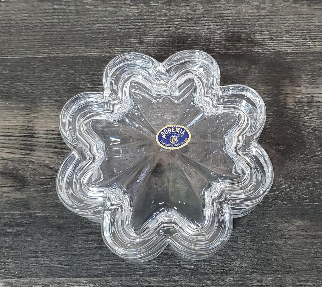 Bohemia Czech Republic Lead Crystal Four Leaf Clover Covered Box - Etsy