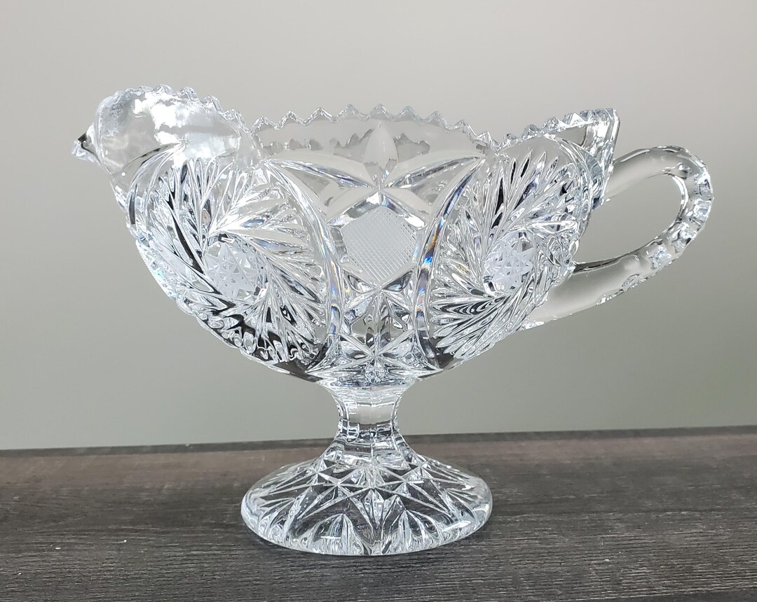 Vintage Imperial Glass Crystal Gravy Boat - Etsy