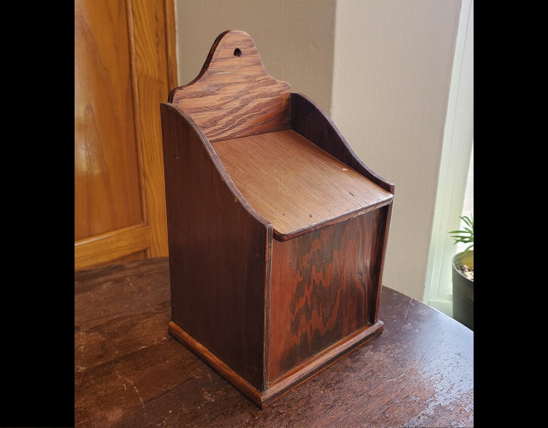 Vintage Primitive Wood Salt Box, Recipe Box - Etsy