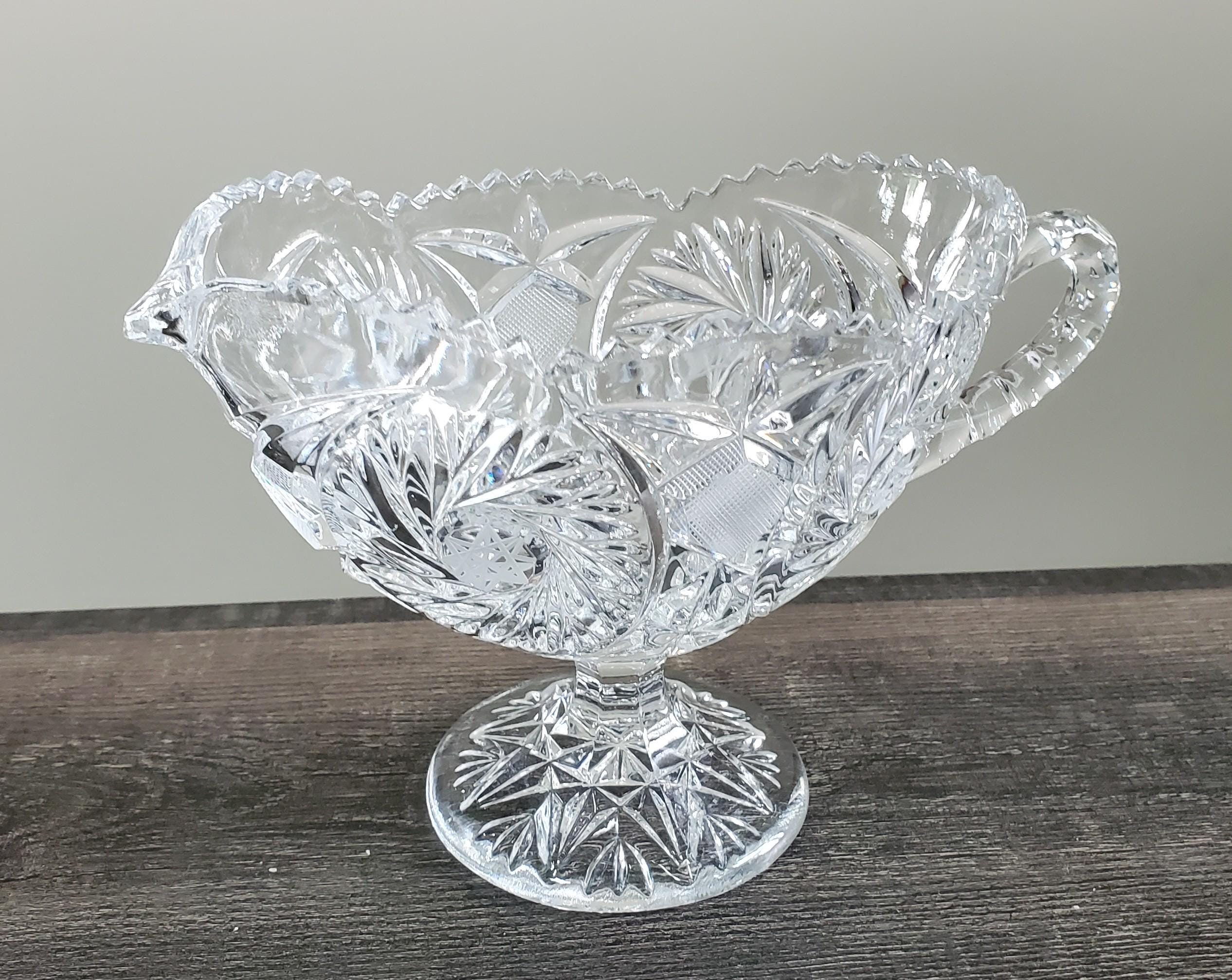Vintage Imperial Glass Crystal Gravy Boat - Etsy