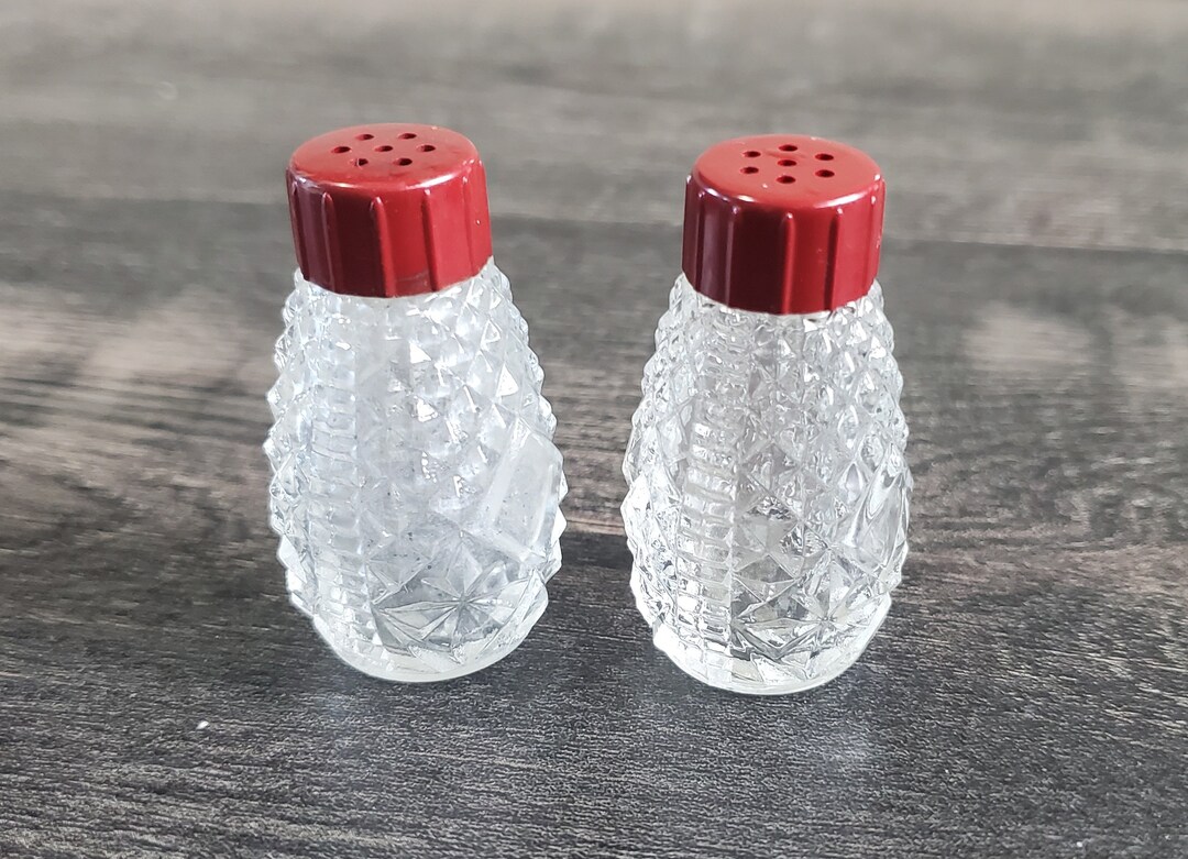 Vintage Tiny Glass Salt and Pepper Shakers - Etsy