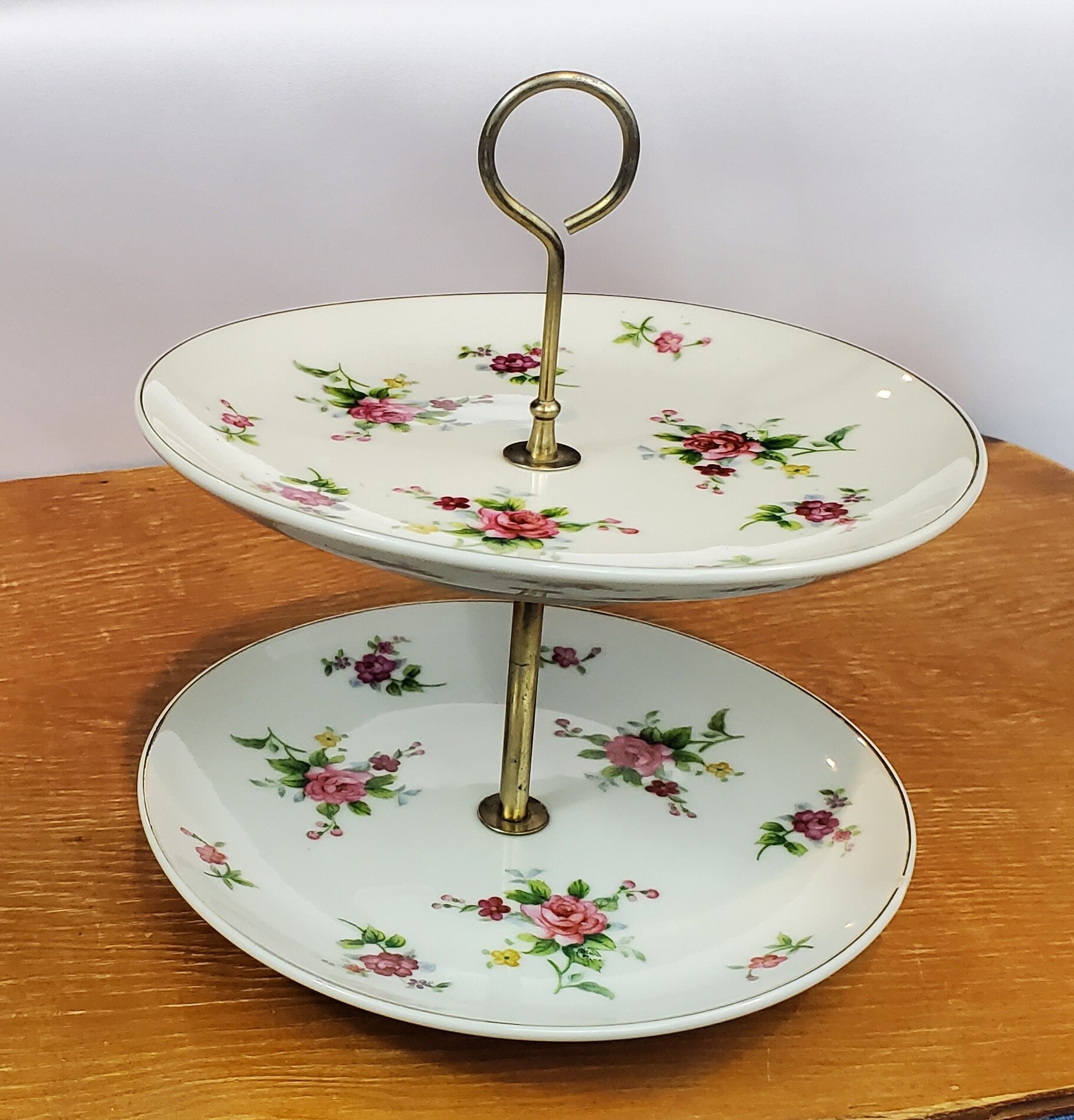 Vintage Enesco 2 Tier Cake Stand - Etsy