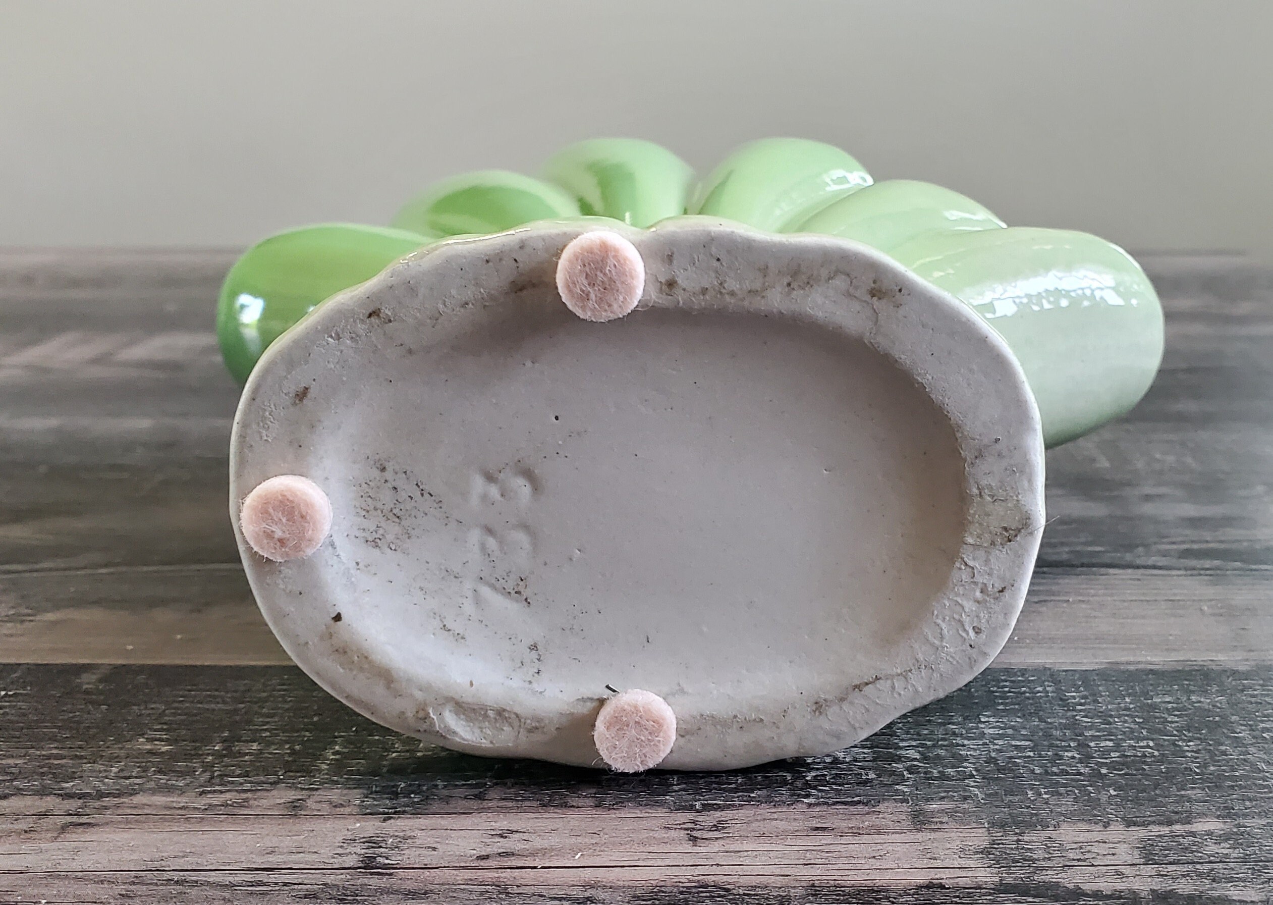 Vintage Alamo Vitreous Pottery Green Fan Vase - Etsy