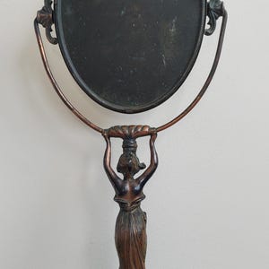 Art Nouveau Copper Vanity Mirror Lady Holding Mirror - Etsy