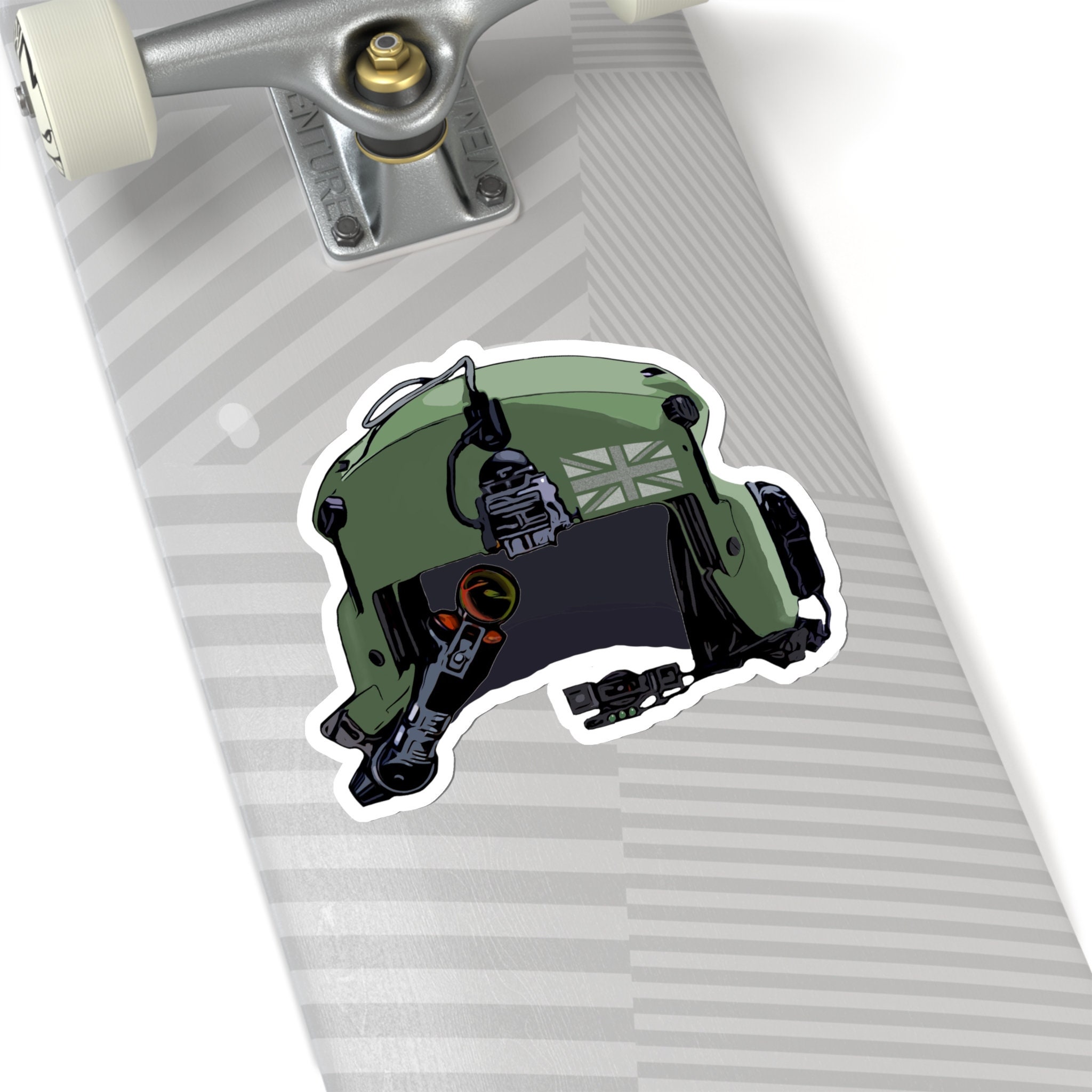 AH-64 Apache Helmet W UK Flag Precision-cut Sticker - Etsy
