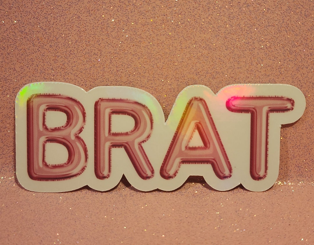 BRAT Balloon Letters Sticker Holographic Laminated - Etsy