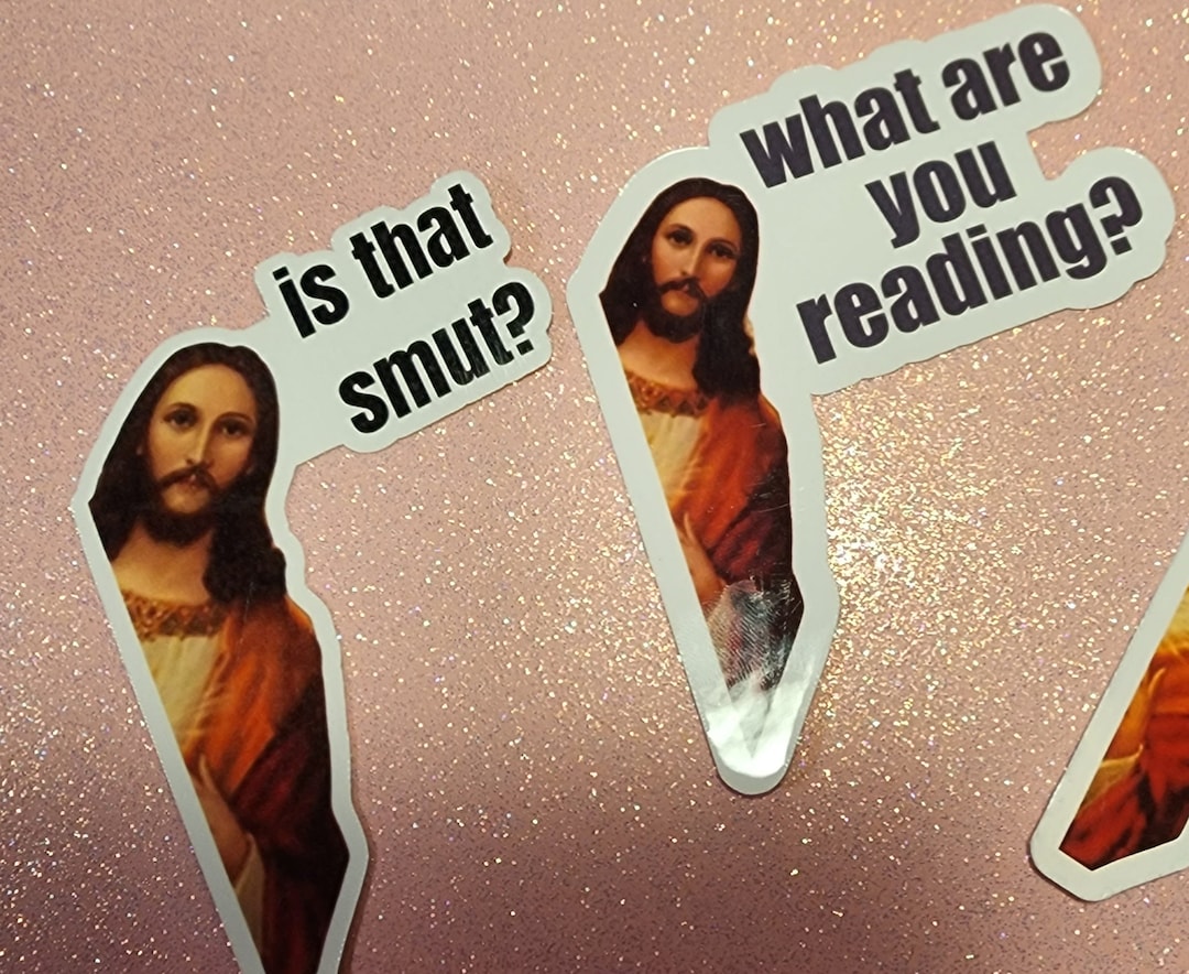 Peeking Jesus - What Are You Reading? - Glossy & Laminated Sticker I ...