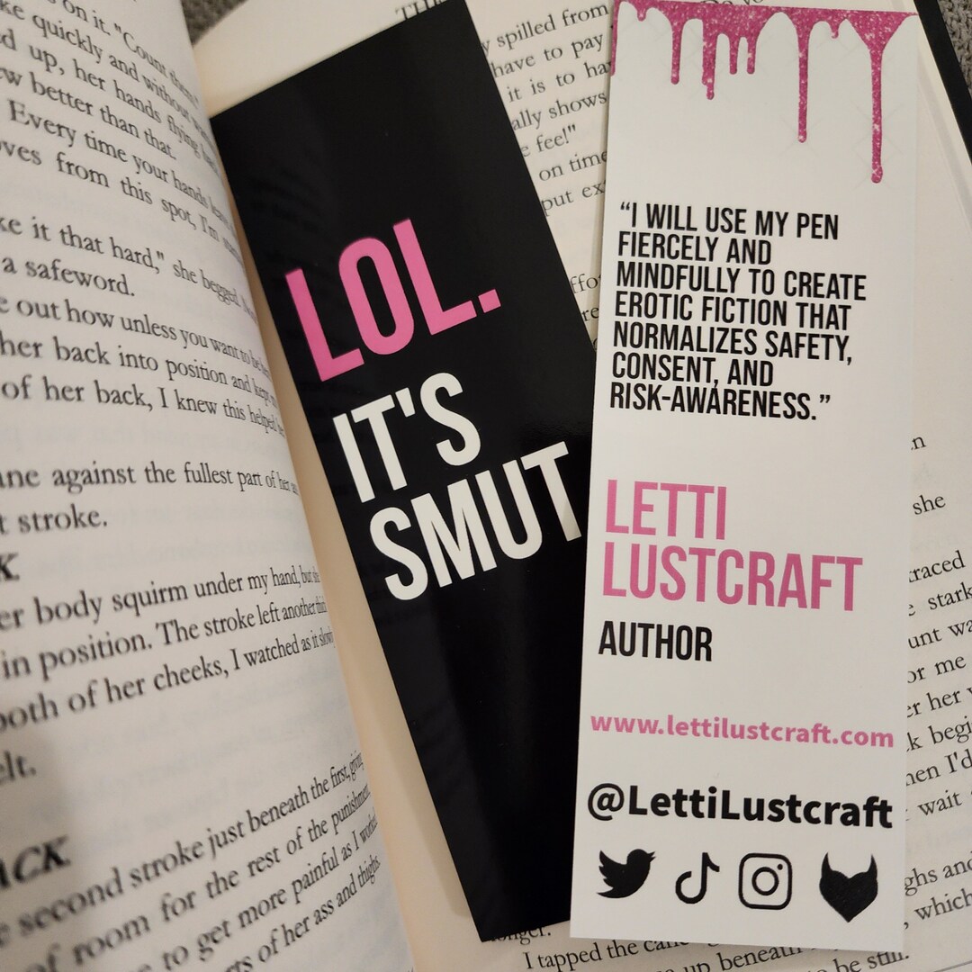 LOL. It's Smut. - Letti Lustcraft Author Bookmark - Etsy