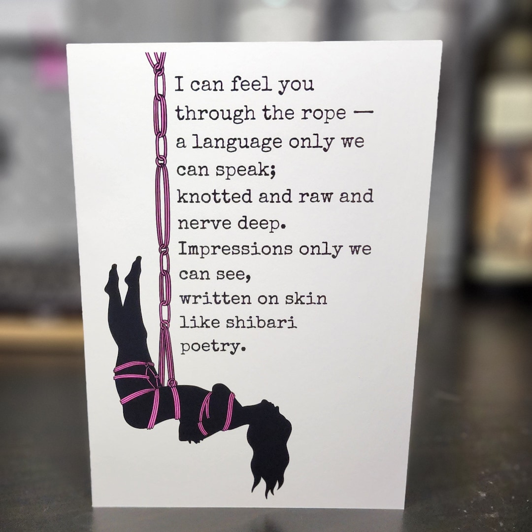 Shibari Poetry — Blank Inside — Greeting Card for Alternative ...