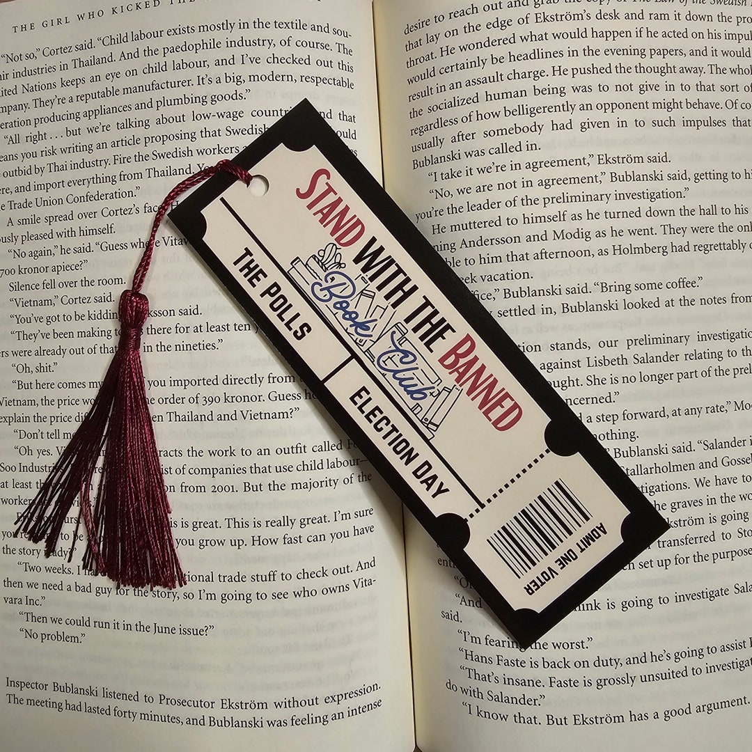 Stand With the Banned Book Club Ticket | Go Vote - Bookmark - Etsy