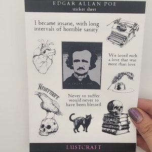 Edgar Allan Poe Sticker Sheet - Etsy