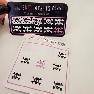 The Brat Demerits Card & Sticker Sheet - Etsy