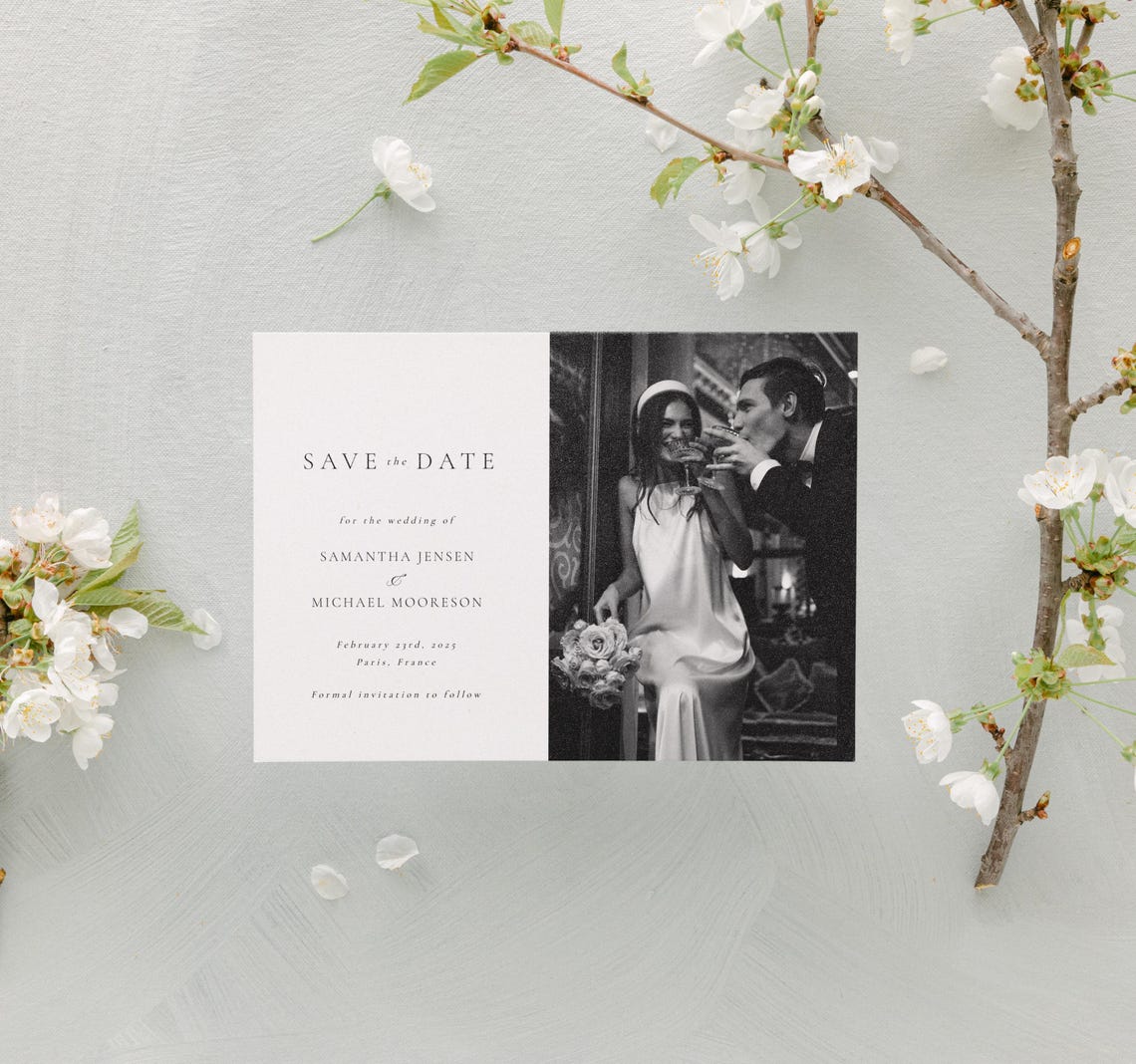 Editable Modern Save the Date Photo Wedding Event Template Custom ...