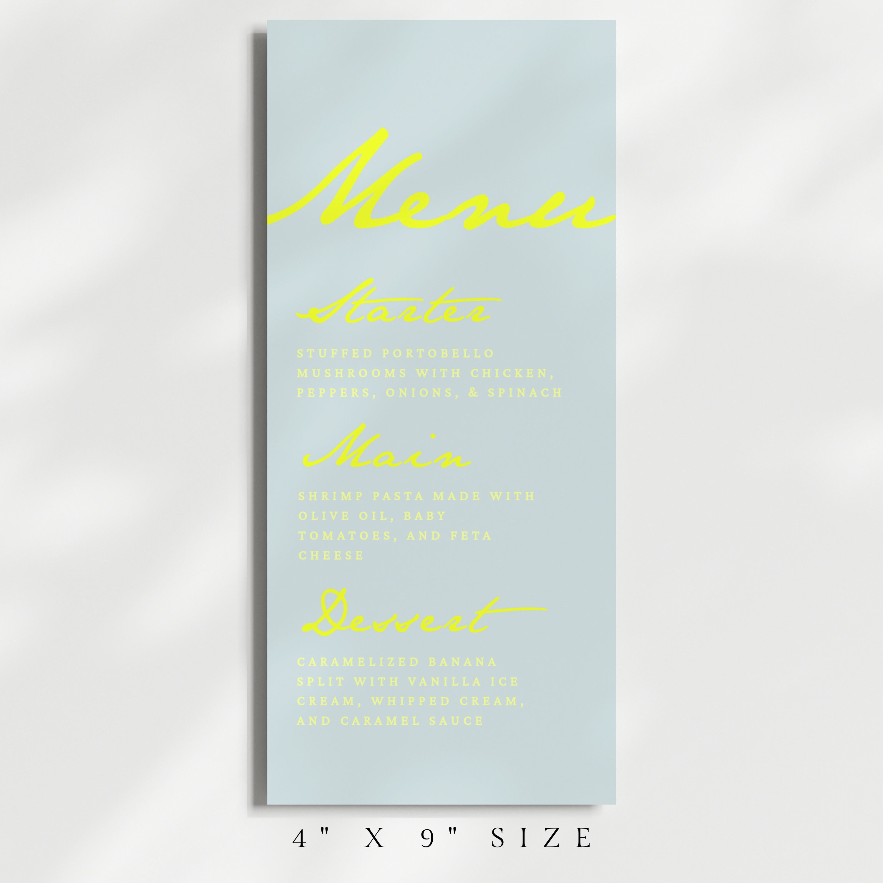 Editable Neon Blue Scripted Menu Event Menu Template Modern Single ...