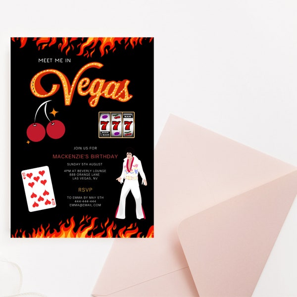 Las Vegas 21st Birthday Invitation - Etsy
