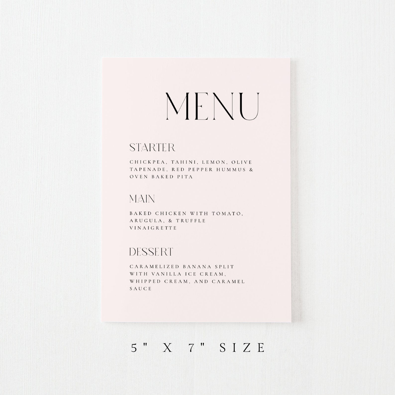 Editable Blush Bistro Bridal Shower Wedding Event Menu Template ...