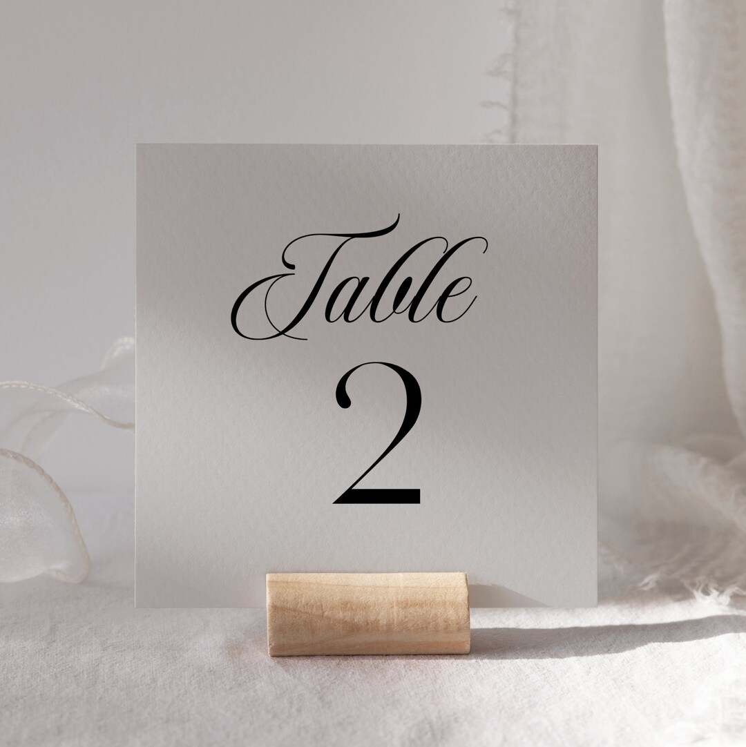 Editable Modern Tan Table Number Template Printable Table Event Card ...