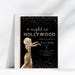 A Night in Hollywood Birthday Party Invite, Old Hollywood Glitter ...