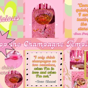 Pop the Champagne Instagram Post Canva Templates Gold - Etsy
