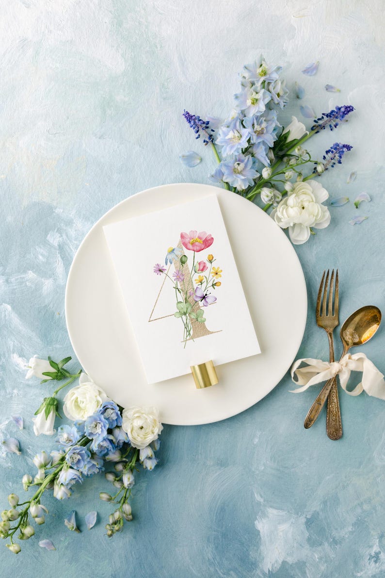 Editable Modern Wildflower Floral Table Number Template Flowers ...