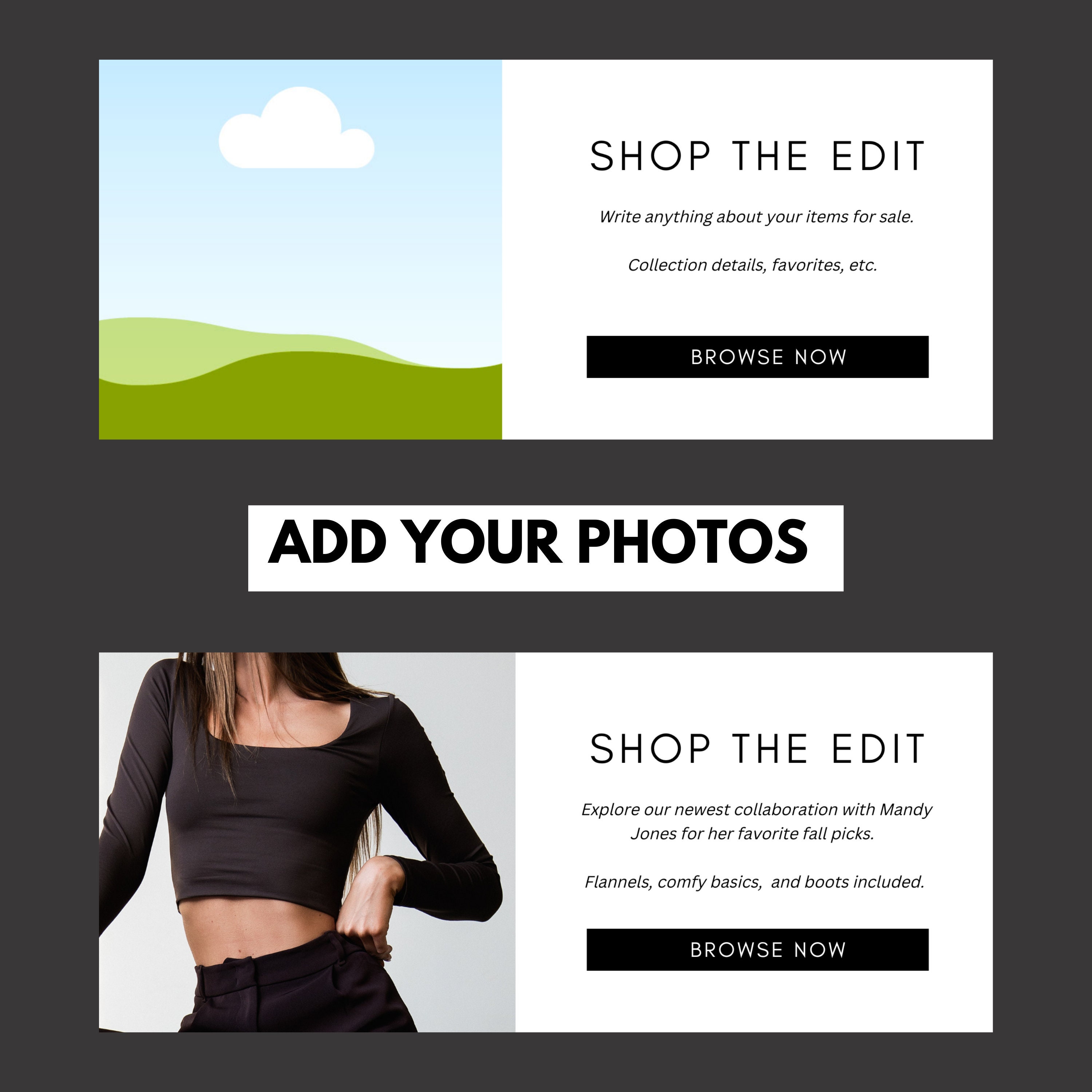 Iced Espresso DIY Website Banner Template Pack Four Fashion - Etsy