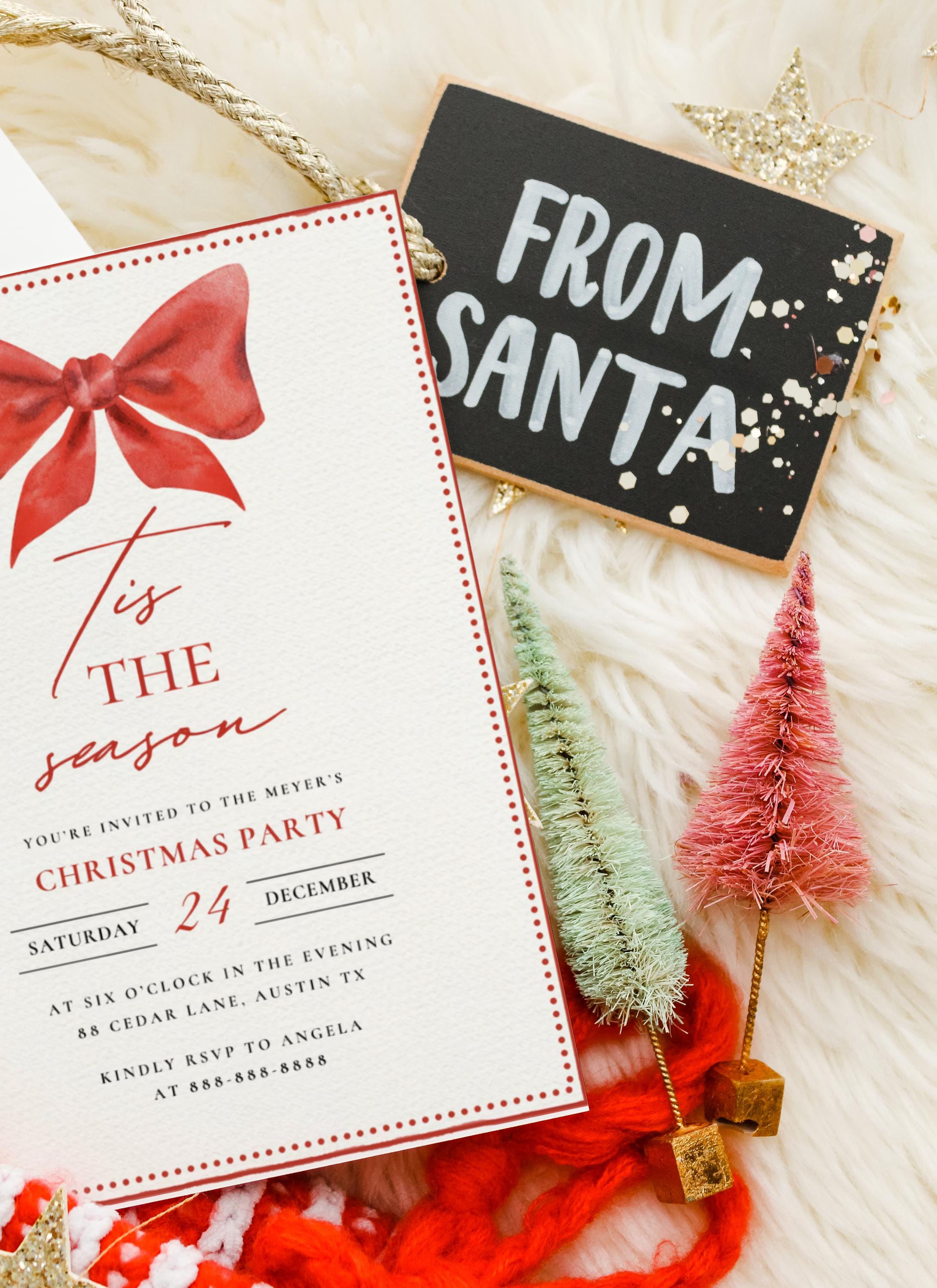 Editable Christmas Party Invitation | Present Invitation Download | Tis ...