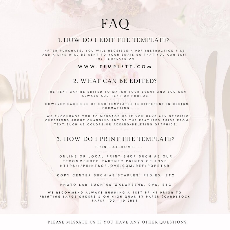 Editable PENELOPE Spring Florals Wedding Bridal Shower Template ...