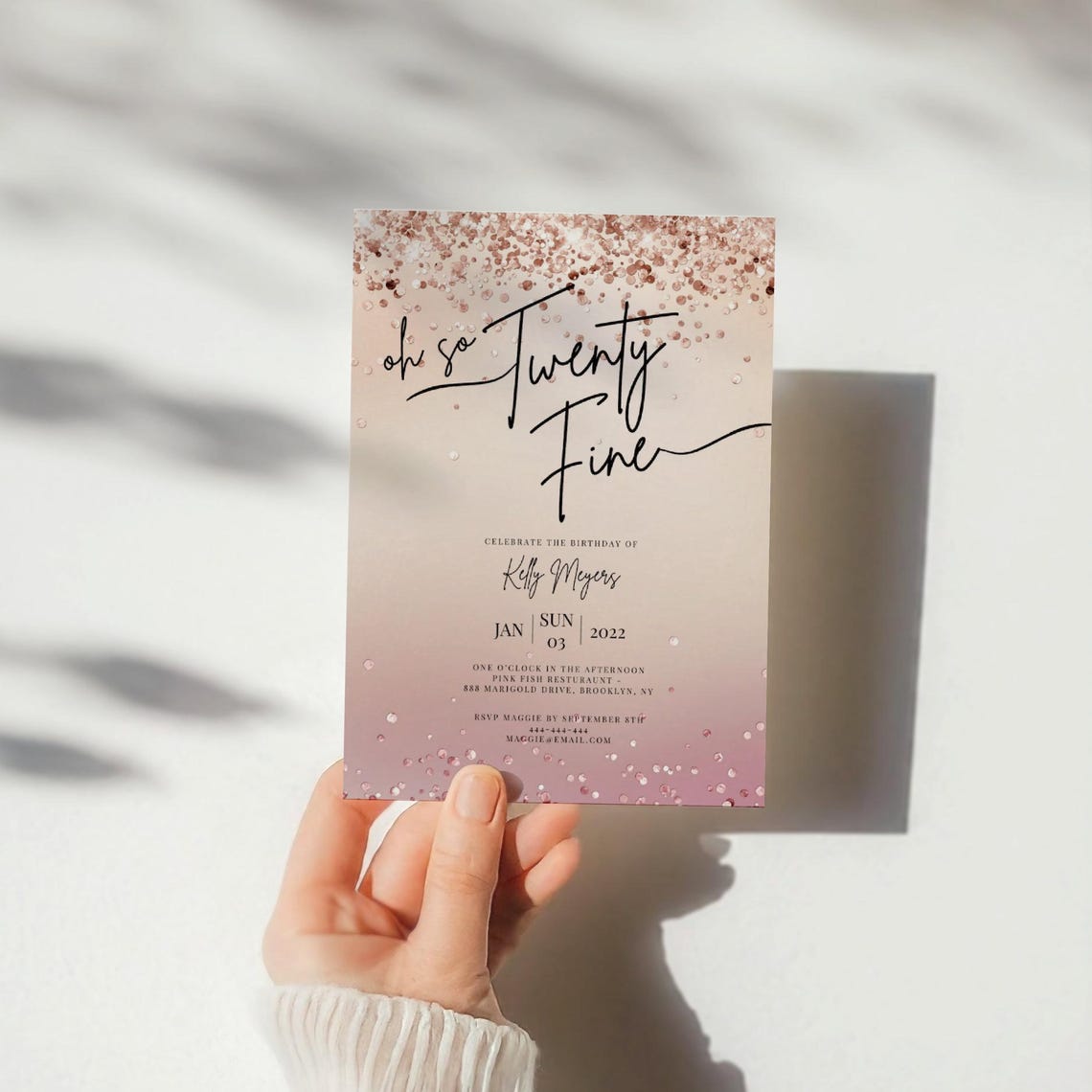 Oh so Twenty Fine Birthday Party Invite, 29th Birthday Print, Dripping ...